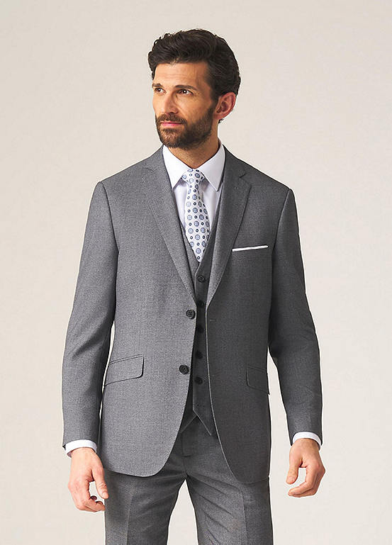 Skopes Harcourt Silver Grey Tailored Fit Suit Jacket | Kaleidoscope
