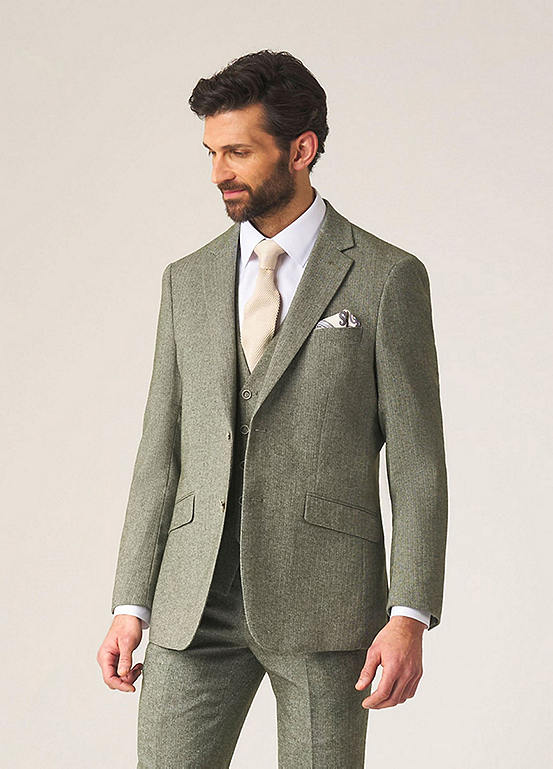 Skopes Jude Sage Green Tailored Fit Suit Jacket | Kaleidoscope