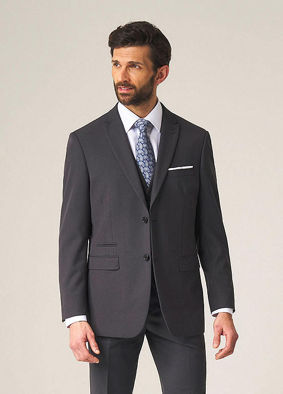 Skopes Madrid Charcoal Tailored Fit Suit Jacket | Kaleidoscope