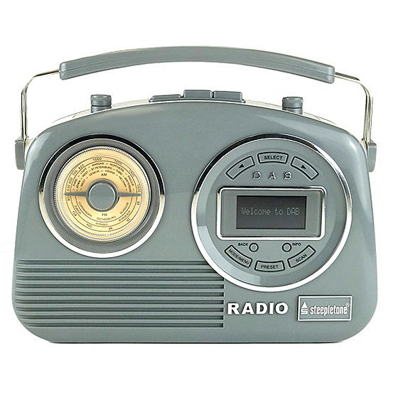 Steepletone Devon Dab & FM AC- DC Radio - Grey | Kaleidoscope