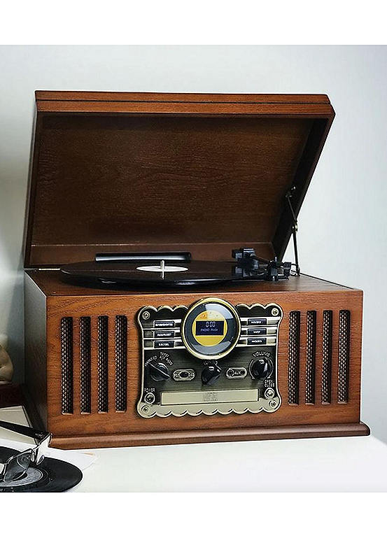 Steepletone Nostalgia 3-Speed Record Player with DAB+ & FM Radio, CD ...