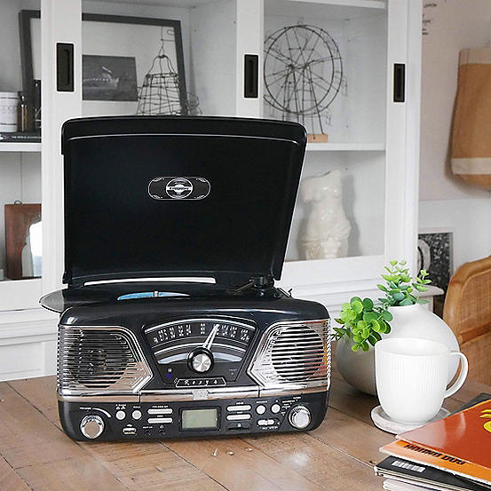 Steepletone Roxy 4 Vinyl Record Player - Black | Kaleidoscope