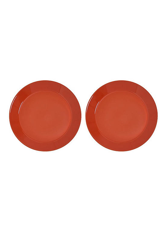 Sur La Table Colour Me Happy Set of 2 Orange Dinner Plates | Kaleidoscope