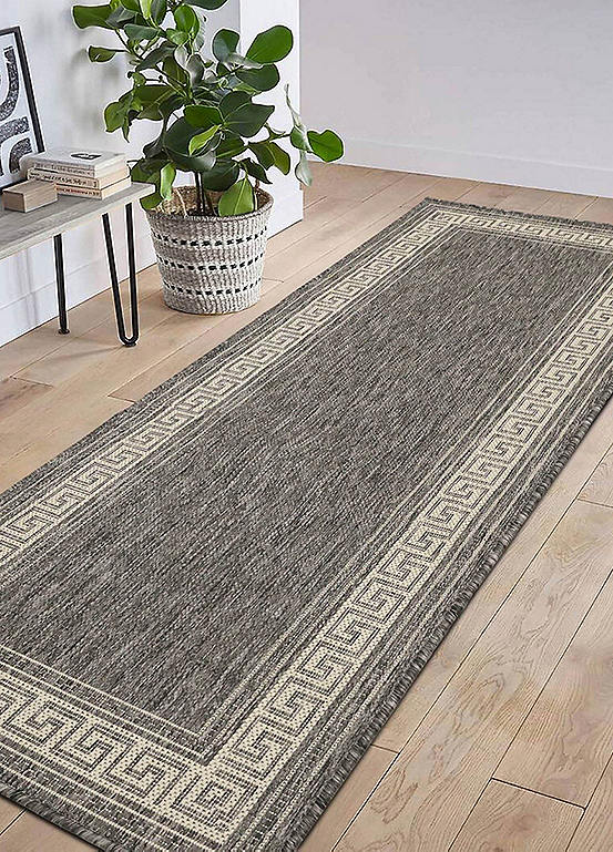 The Homemaker Rugs Collection Gel Backed Greek Key Runner | Kaleidoscope
