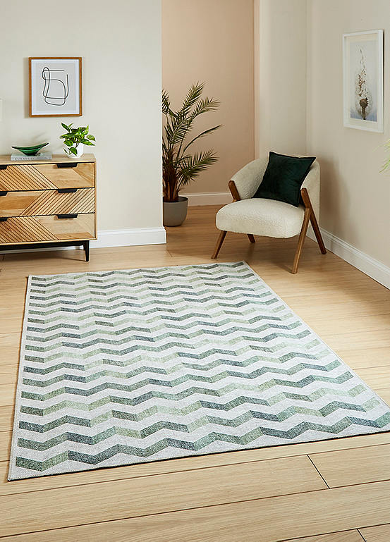 Think Rugs Coral Zig Zag Rug | Kaleidoscope
