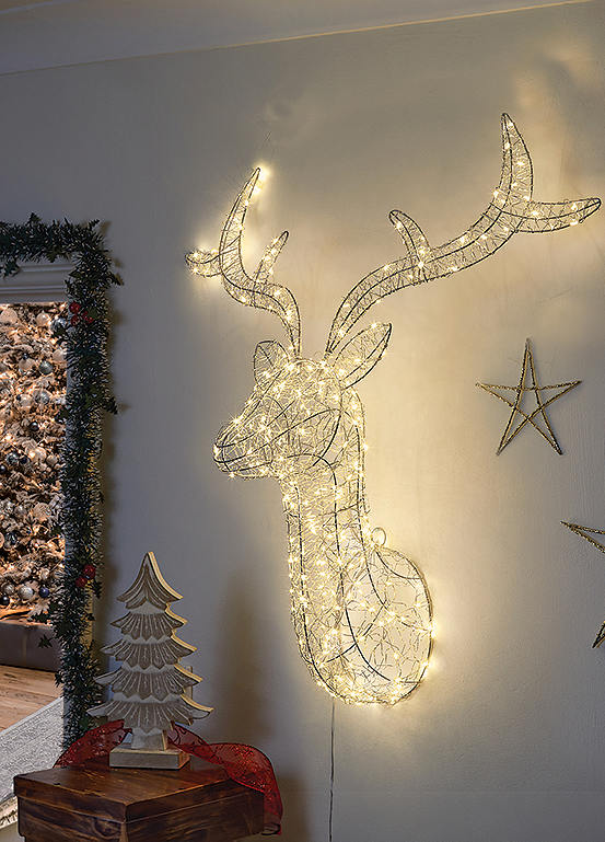 Three Kings LED Lit Wall Mounted Stags Head | Kaleidoscope