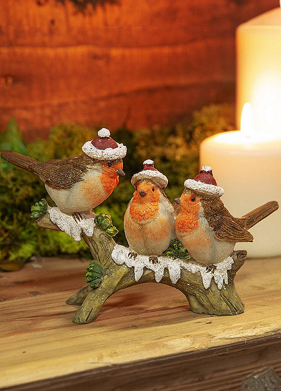 Three Robins On A Branch Figurine | Kaleidoscope