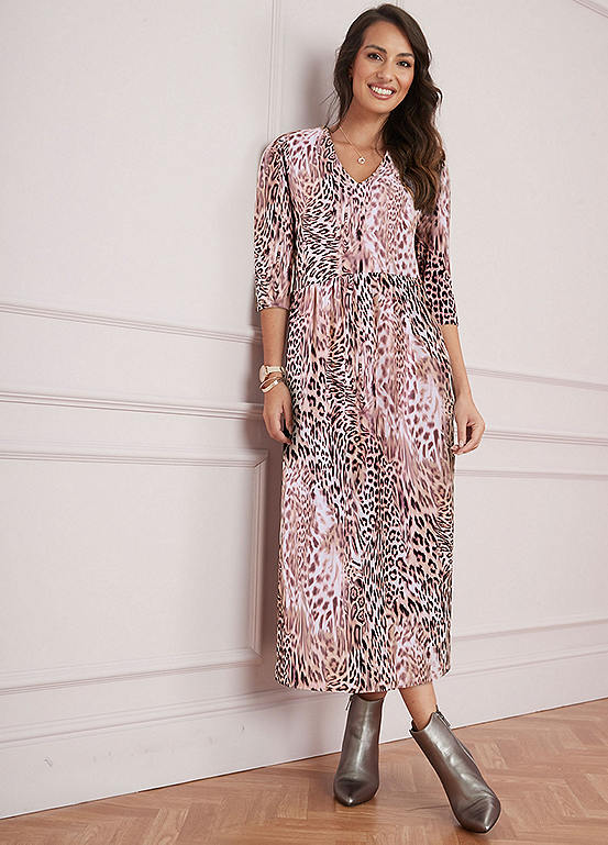 Together Animal Print Jersey Midi Dress | Kaleidoscope