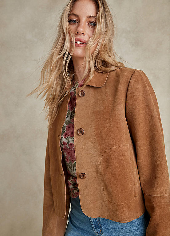 Together Tan Suede Jacket | Kaleidoscope