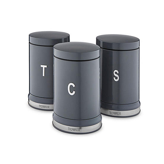 Tower Belle Stainless Steel Set of 3 Canisters | Kaleidoscope