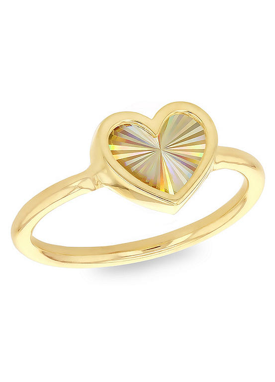 Tuscany Gold 9ct Yellow Gold Rainbow Heart Ring | Kaleidoscope