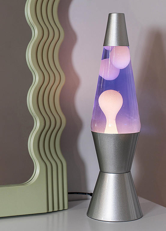 ValueLights Razzo White & Purple LED Motion Lava Lamp with Silver Base ...