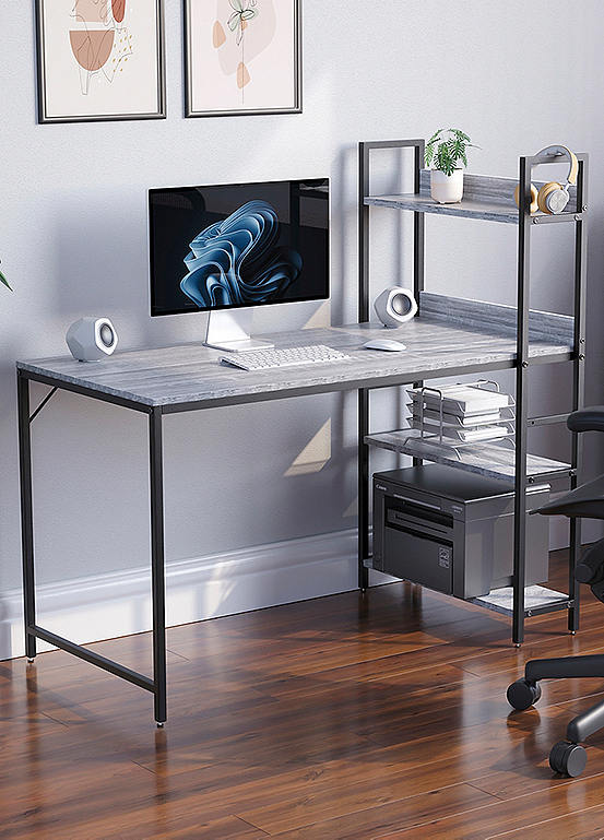 Vida Designs Brooklyn Computer Desk with 3 Shelves | Kaleidoscope