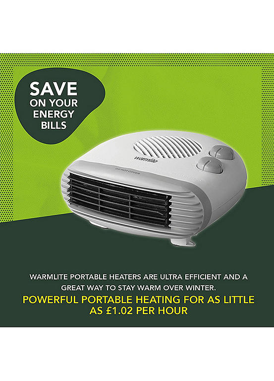 Warmlite 2000W Flat Fan Heater - White | Kaleidoscope