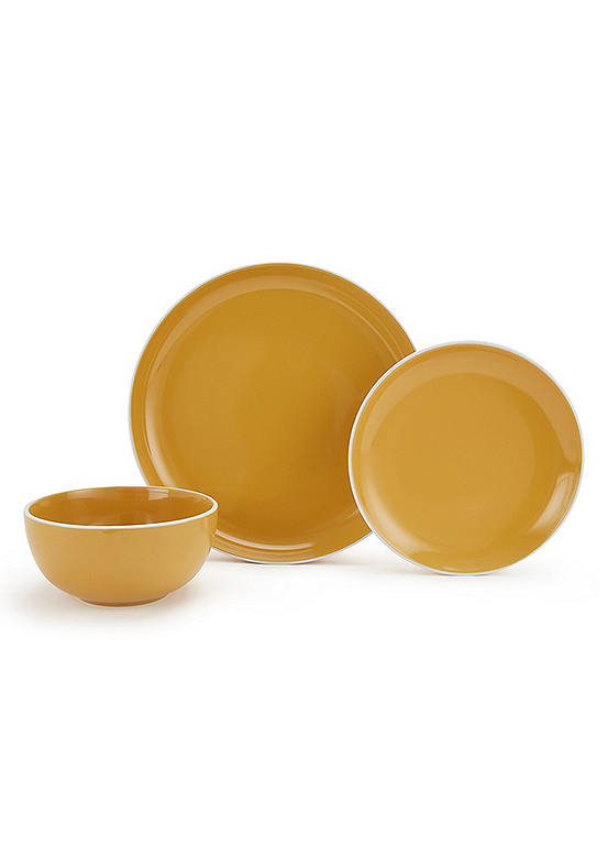 Waterside 12 Piece Saffron Yellow Dinner Set | Kaleidoscope