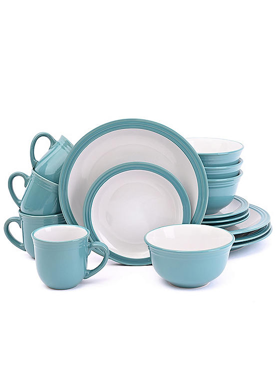 Waterside 16 Piece Camden Teal Dinner Set | Kaleidoscope
