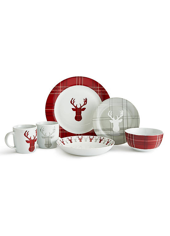 Waterside 30 Piece Highland Stag Dinner Set | Kaleidoscope