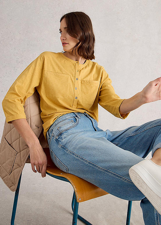 White Stuff Beth Three-Quarter Sleeve Shirt | Kaleidoscope