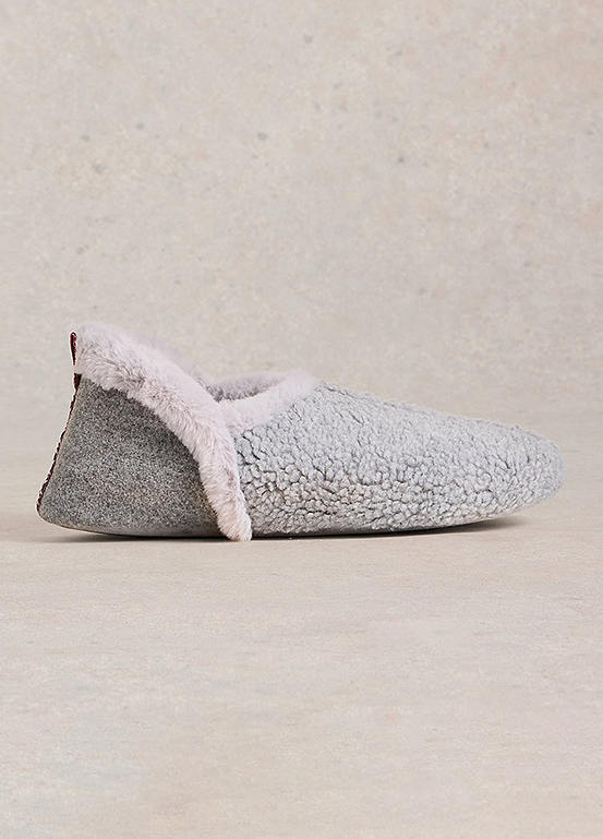 White Stuff Mid Grey Reya Closed Back Slippers | Kaleidoscope