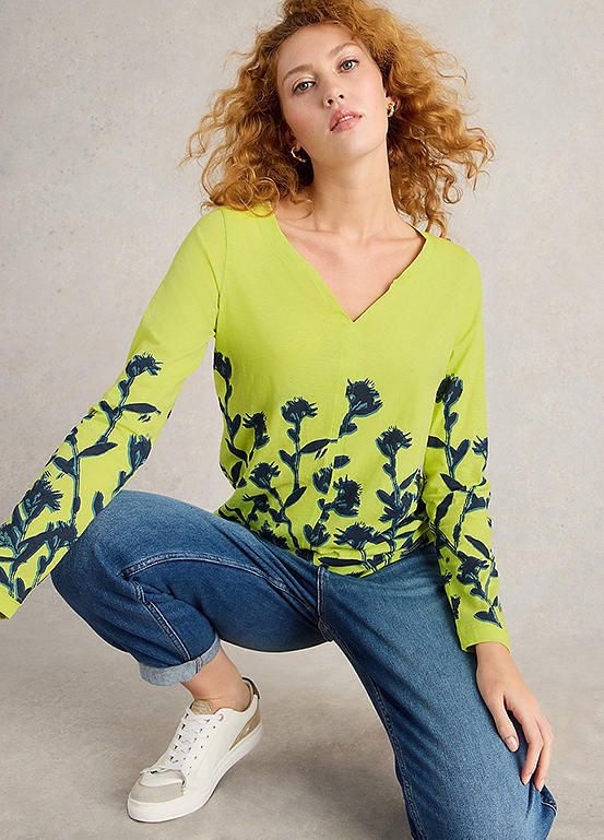 White Stuff Nelly Notch Neck T-Shirt | Kaleidoscope