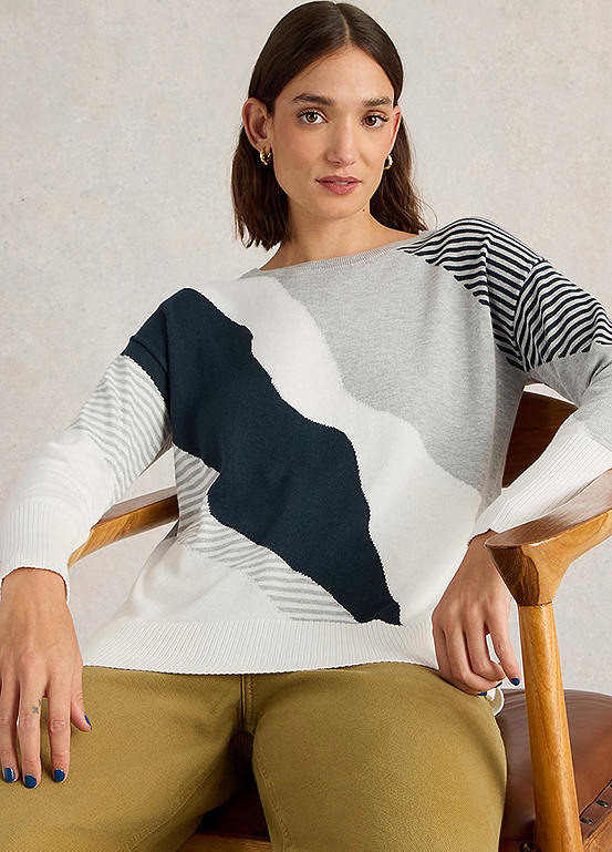 White Stuff Olive Abstract Jumper | Kaleidoscope