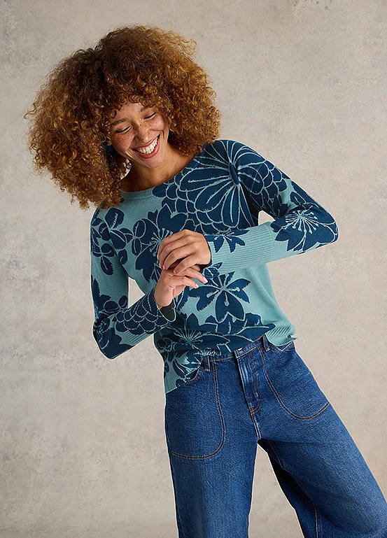 White Stuff Olive Printed Jumper | Kaleidoscope