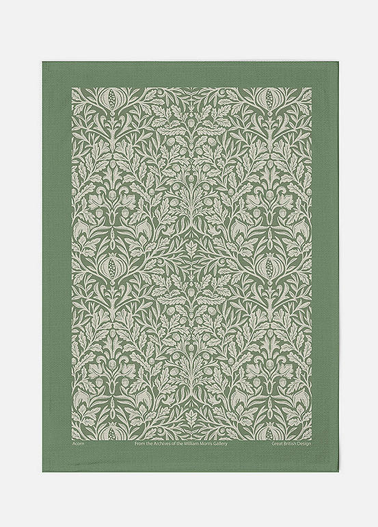 William Morris Acorn Green Tea Towel Pair | Kaleidoscope