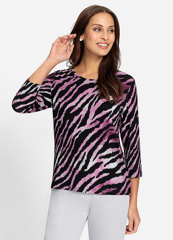 Witt Animal Print Three-Quarter Top | Kaleidoscope