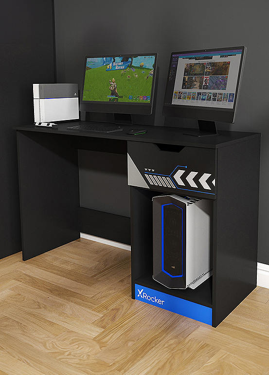 X Rocker Octane Gaming Desk with Drawer - Blue | Kaleidoscope