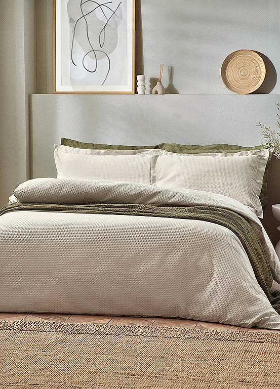 Yard Waffle Linen 100% Cotton Duvet Set | Kaleidoscope