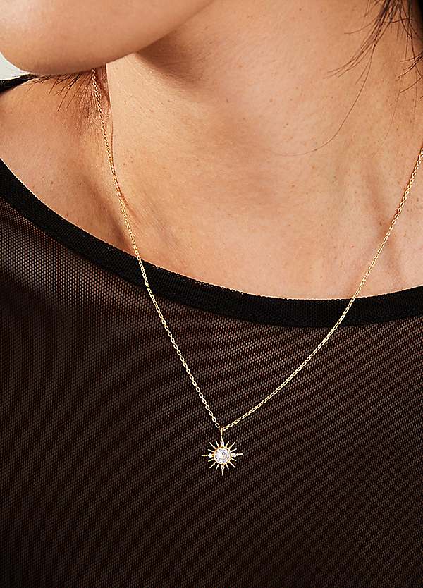 Accessorize 14Ct Gold Plated Sparkle Star Pendant Necklace