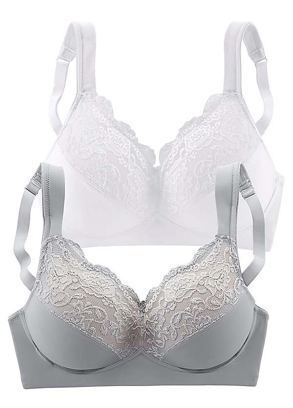 Petite Fleur Pack of 2 Non Wired Soft Cup Bra