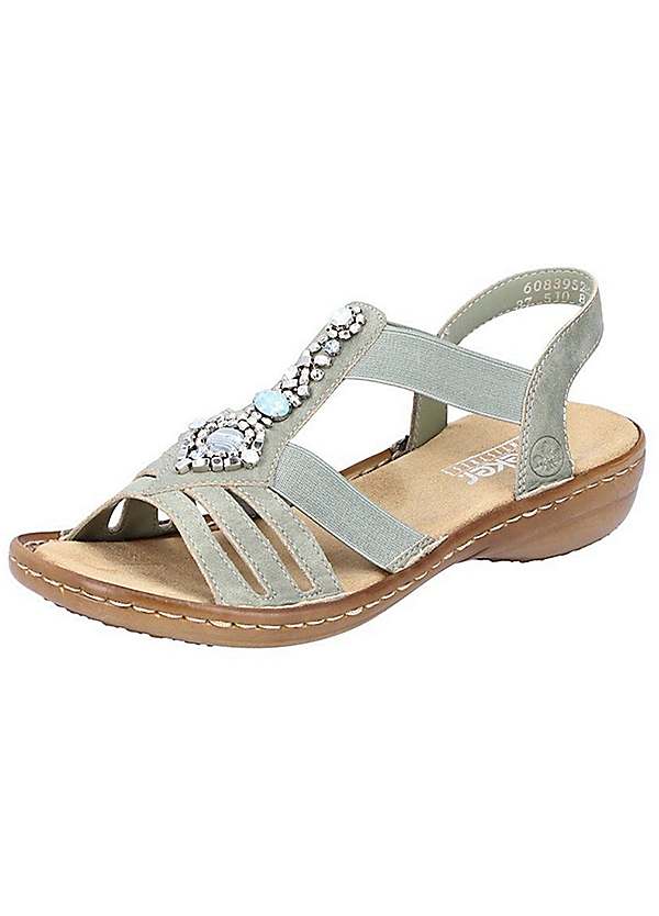 Strappy slip on sandals store