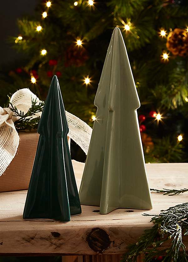 Lights For Ceramic Christmas Trees Set Of 2 LED Ceramic Christmas Tree