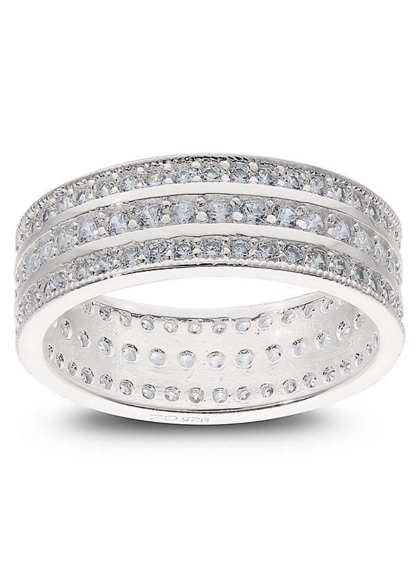 Silver cubic zirconia band rings store