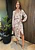 AX Paris Cream Printed Collared Wrap Midi Dress | Kaleidoscope