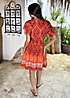 AX Paris Orange Boho Border Print Wrap Top Tiered Mini Dress | Kaleidoscope