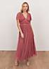 Anaya With Love Faded Rose Ribbon Detail Midi Dress | Kaleidoscope
