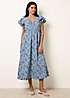 Blue Vanilla V-Neck Flutter Midi Dress | Kaleidoscope