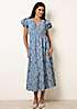 Blue Vanilla V-Neck Flutter Midi Dress | Kaleidoscope