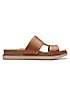 Clarks Arwell Walk Tan Leather Sandals | Kaleidoscope