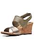 Clarks Collection Kyarra Faye Olive Leather Wedge Sandals | Kaleidoscope