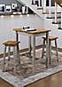 Corona Live Edge Large Rectangular High Breakfast Bar Table & 2 Stool ...