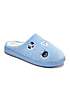 Cotton Traders Powder Blue Animal Mule Slippers | Kaleidoscope