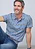 Cotton Traders Short Sleeve Textured Stripe Polo Shirt | Kaleidoscope