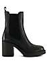 Dune London Pinaz Black Block Heel Boots | Kaleidoscope