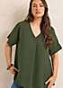 Evans Curve Front Pleat Blouse | Kaleidoscope