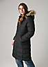 French Connection Midi Padded Parka Jacket With Faux Fur Hood ...