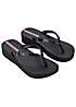 Ipanema Ladies Black Mesh Platform Flip Flops | Kaleidoscope