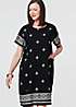 Izabel London Border Print Knee Length Shift Dress | Kaleidoscope